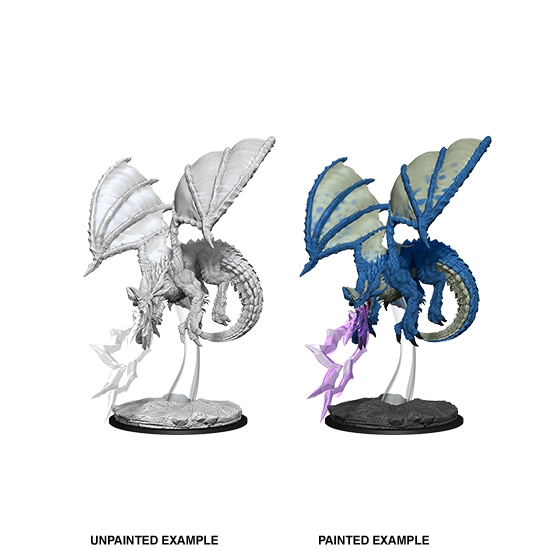 D&D Unpainted Nolzur's Marvelous Miniatures Young Blue Dragon